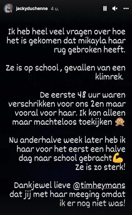 Heftig! 10-jarig dochtertje van Rico Verhoeven breekt haar rug