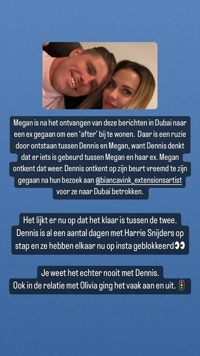 DM's gelekt: Megan Desaever bedrogen door Dennis Roos?